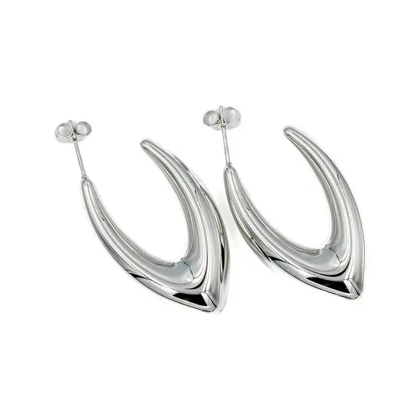 SUPERDIVAJEWELLERY Curved Hoop Earrings - Silver