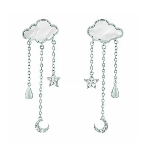 SHADED THE LABEL Skye Rain Cloud Droplet Earrings - Silver