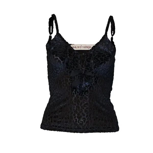 LOVE AND NOSTALGIA Georgia Ruffle Burnout Cami