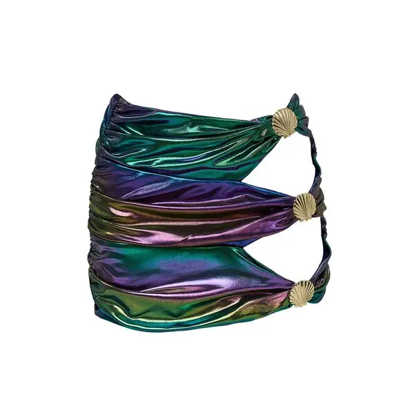 AULALA PARIS Shiny Mini Skirt With Cut Outs - Black