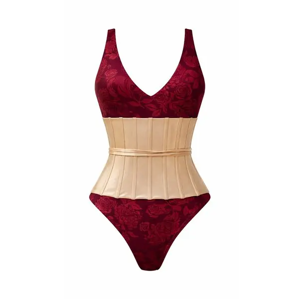 BELLETAGE SWIMWEAR Corset One-piece - Red