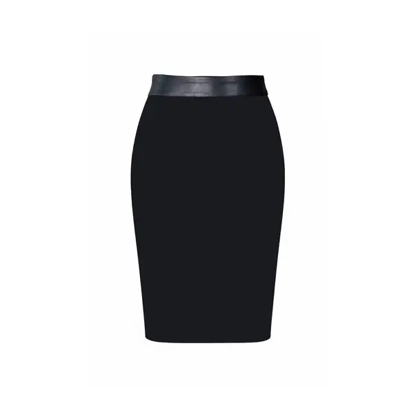 MADISON / SAVILE Pencil Skirt With Leather Waistband