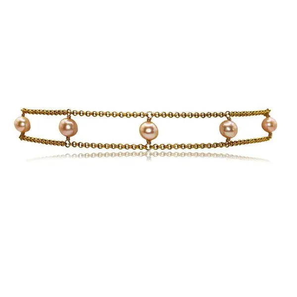 MARQUISE SWIM Countess Pearl Choker - Pink/gold