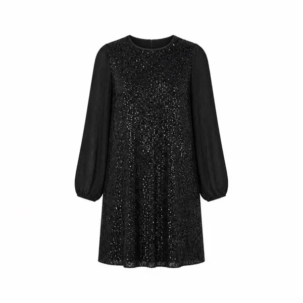 YUMI Velvet Sequin Tunic With Pleated Sleeves
