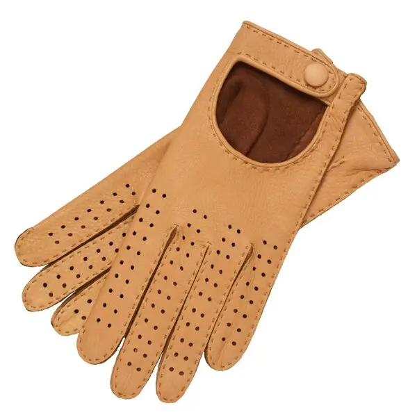 1861 GLOVE MANUFACTORY Monza Hand Sewn Deerskin Driving Gloves - Brown