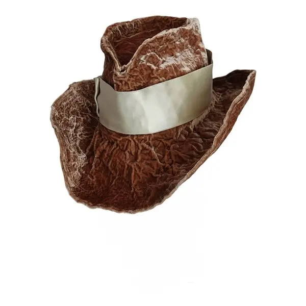 ROMER MILLINERY Morphy Whiskey Velvet Fedora With Feather Clip - Brown