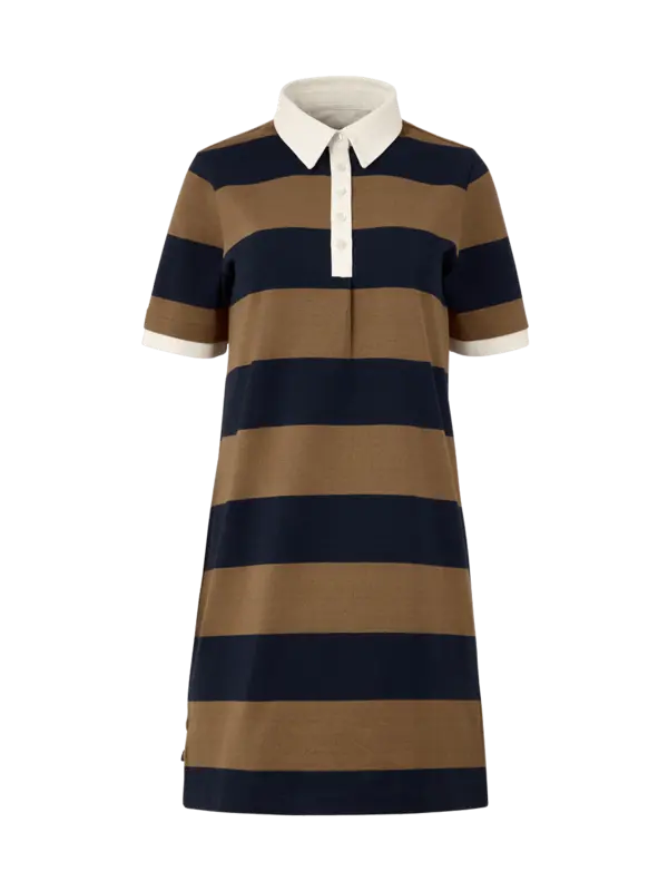 ELUNE MODE Striped Rugby Shirt Dress