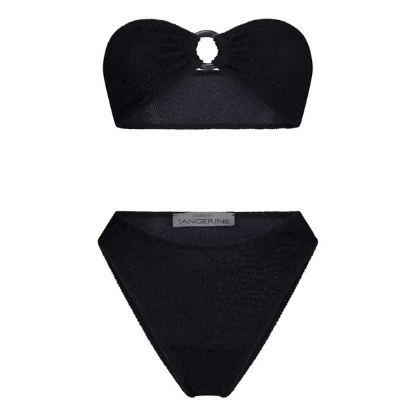 MAISON TANGERINE Santorini Crinkle Bikini Set - Black