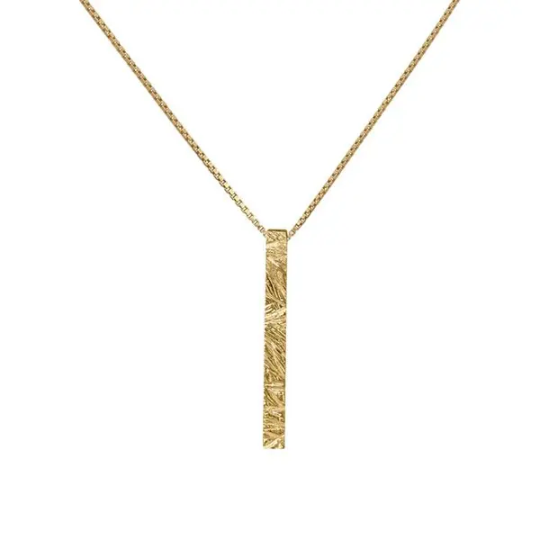 EDGE ONLY Rugged Bar Pendant Necklace - Gold