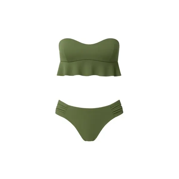 RÊVE DE RIVE Isabella Bandeau Bikini Set - Green