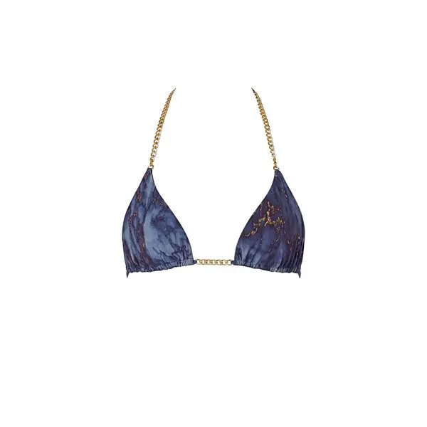 ROOM 24 Stacey Marble Bikini Top - Blue