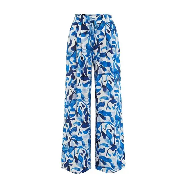 ELISE SEREN Silk Drawcord Wide Leg Pant