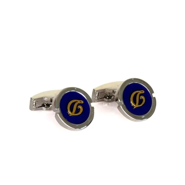 DAVID WEJ Blue / Gold / Silver D-gold Cufflinks – Blue - Blue/gold/silver