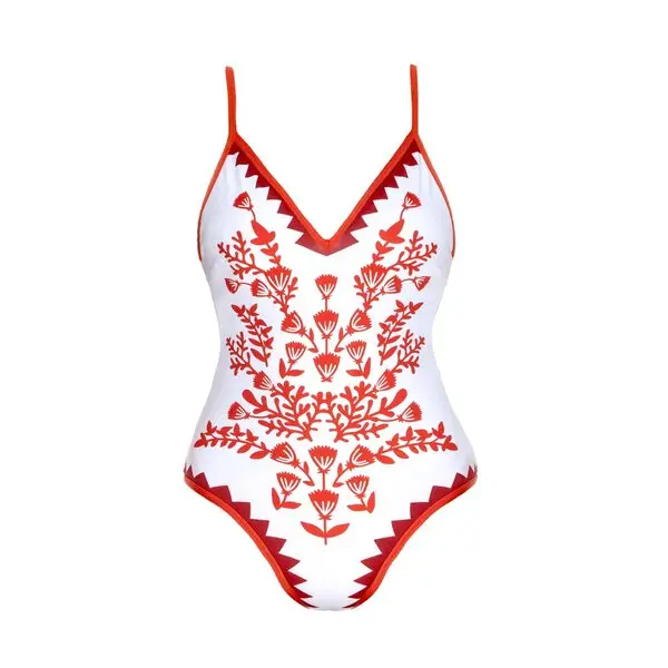 JESSIE ZHAO NEW YORK Reversible Printed One-piece Swimsuit - Red/white