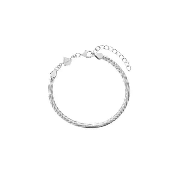 VANCHI Estelle Herringbone Chain Bracelet - Silver