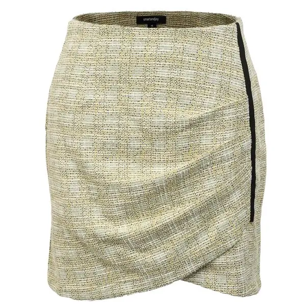 SMART AND JOY Mini Skirt With Draped Front - Yellow