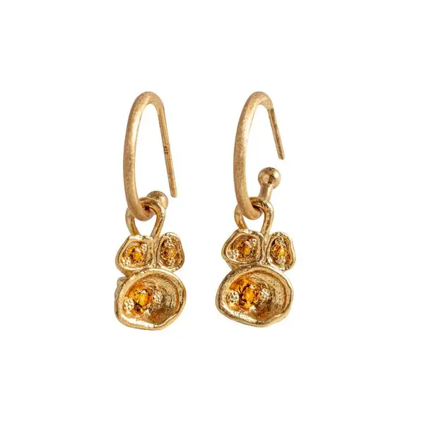 CLAIRE HILL DESIGNS Citrine Lichen Hoop Earrings - Gold