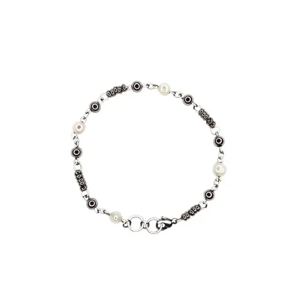 MHART Pearl And Stainless Steel Link Bracelet - Silver