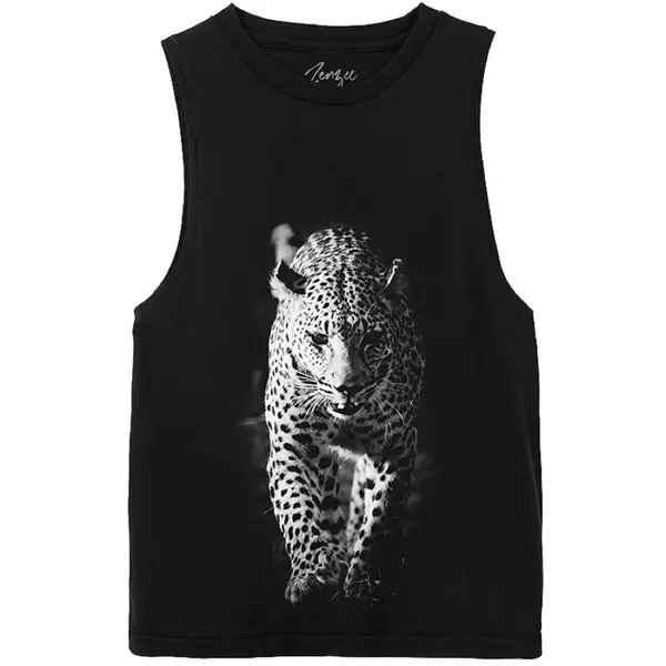 ZENZEE Animal Print Tank Top - White/black