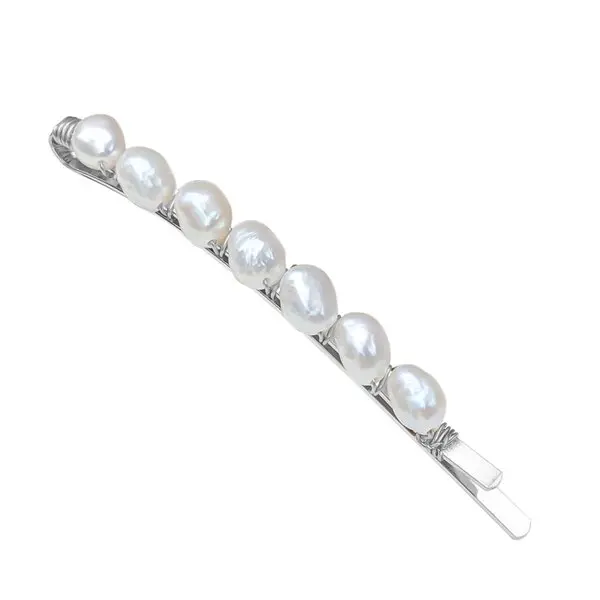 KIRI & BELLE Alyssa Freshwater Pearl Hair Slide - Silver