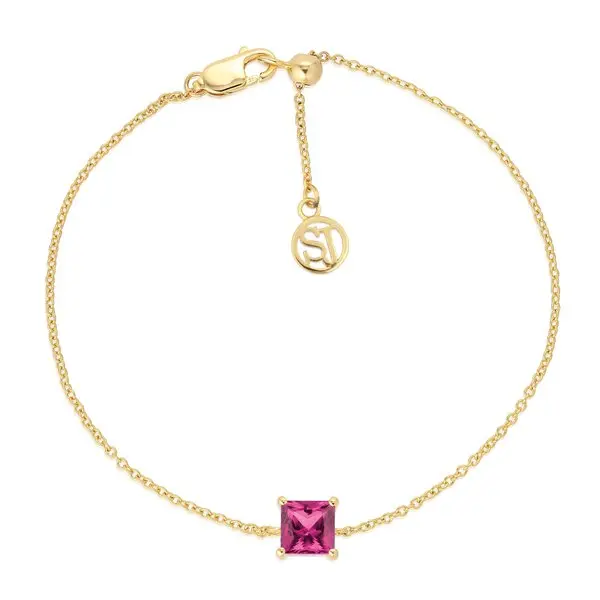 SIF JAKOBS JEWELLERY Ellera Quadrato Bracelet - Gold/pink