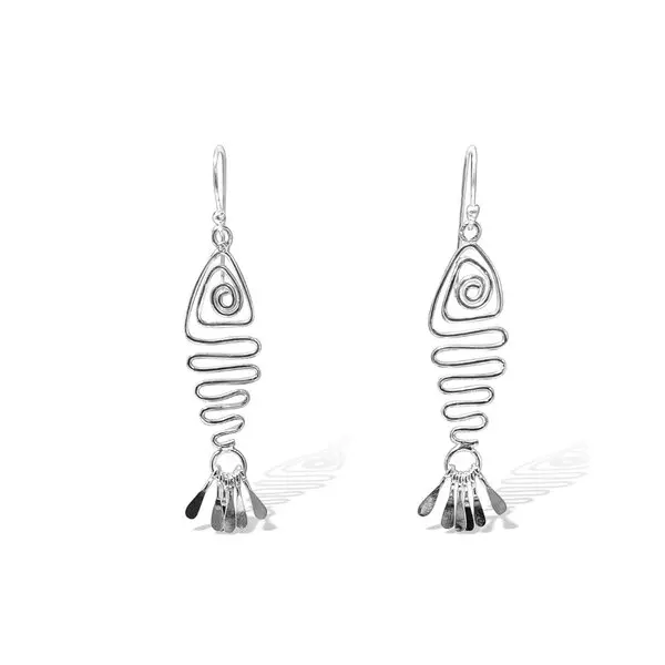 FV JEWELLERY Fish Dangle Earrings - Silver