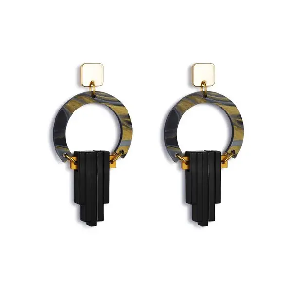 TOOLALLY Art Deco Chandeliers - Black/gold