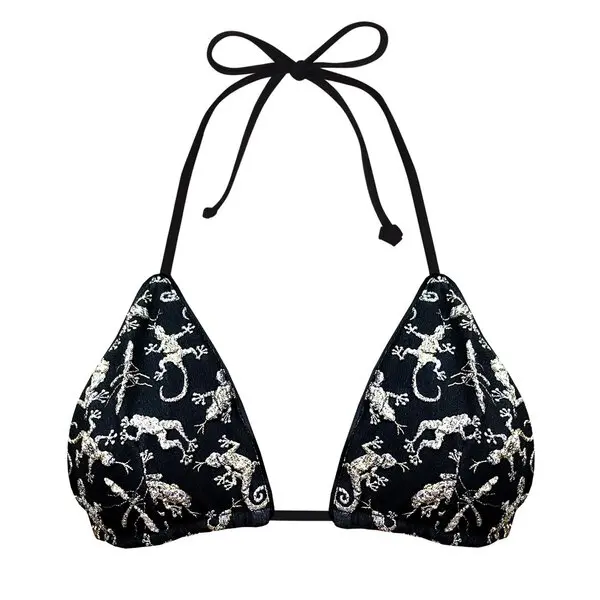GEEGEE COLLECTION Superstitious Creatures Bikini Top - Black/gold/silver