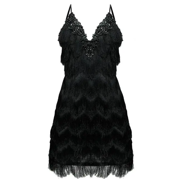 ANGELIKA JOZEFCZYK Gatsby Cocktail Dress - Black