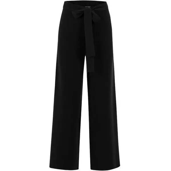 PERALUNA Bell Bottom Knit Trousers - Black