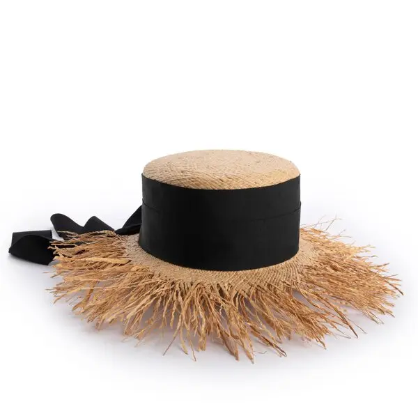 SIBI HATS La Riviera Handmade Straw Hat - Black