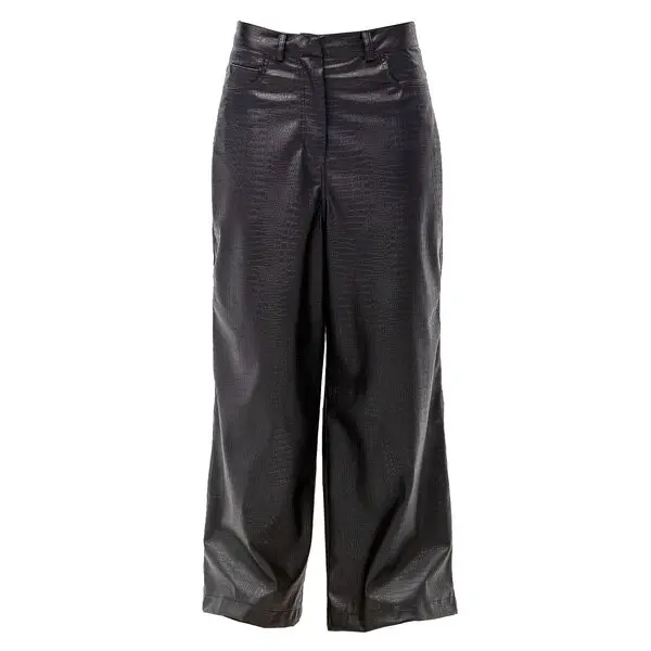 MAISON BOGOMIL Wide Leg Faux Leather Trousers - Black