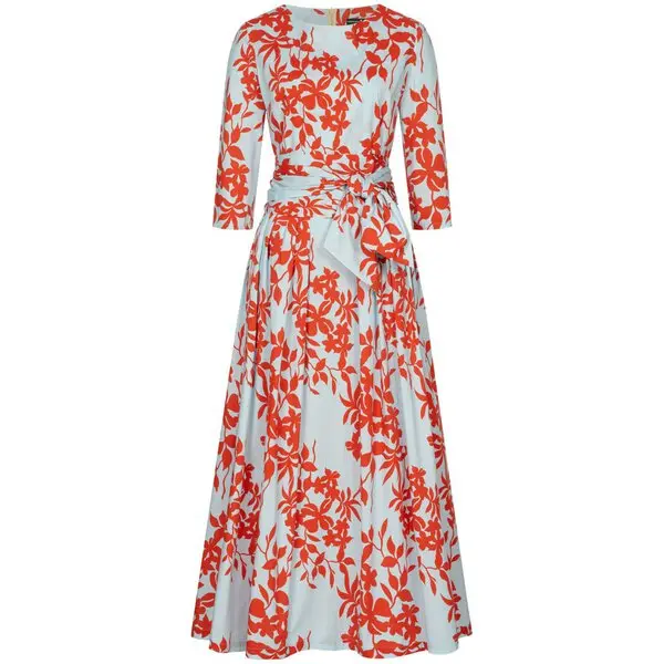 MARIANNA DÉRI Floral Print Maxi Dress With Pleated Details