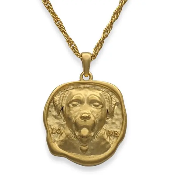 FRENVYRN Lars Reversible Dog Coin Necklace - Gold/black