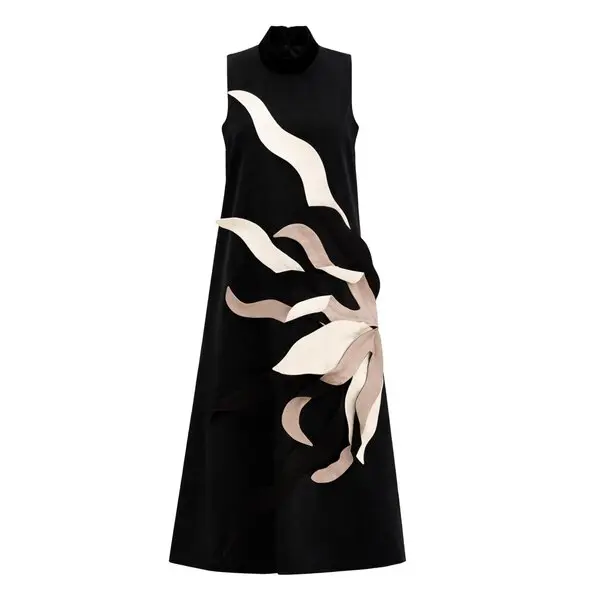 JULIA ALLERT High Neck Sleeveless A-line Dress - Black