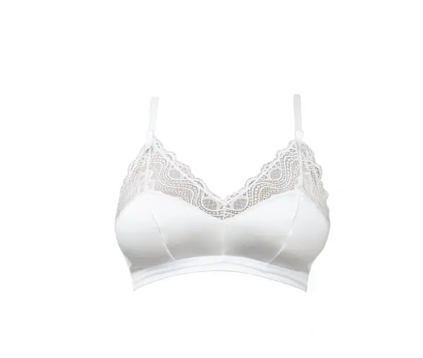CAROL COELHO Spider's Web Satin & Lace Bralette - White