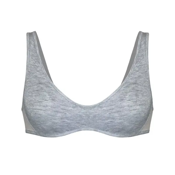 MONIQUE MORIN LINGERIE Core Scoop Neck Bralette Fog - Grey