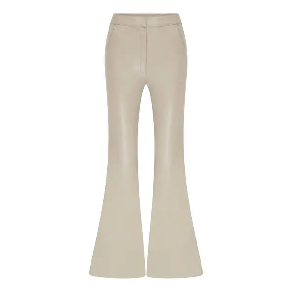 NAZLI CEREN Tora Vegan Leather Flared Trousers