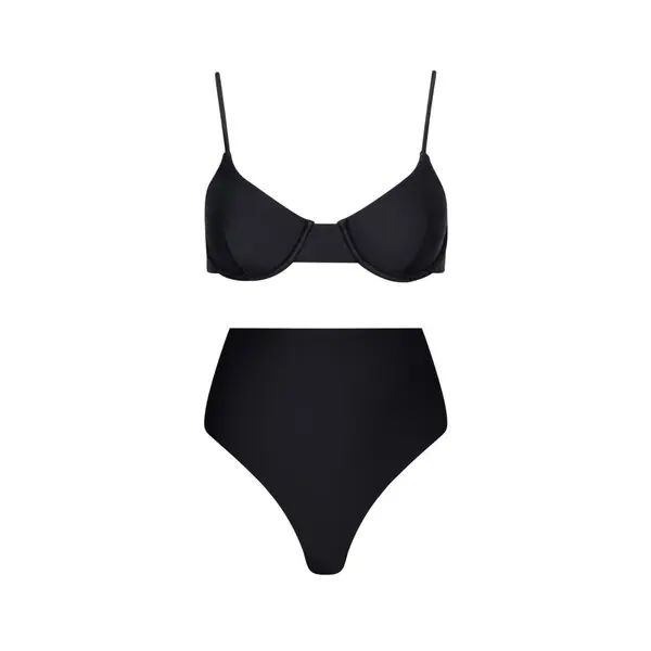PLAYALUXE Palermo High Waist Bikini Set - Black