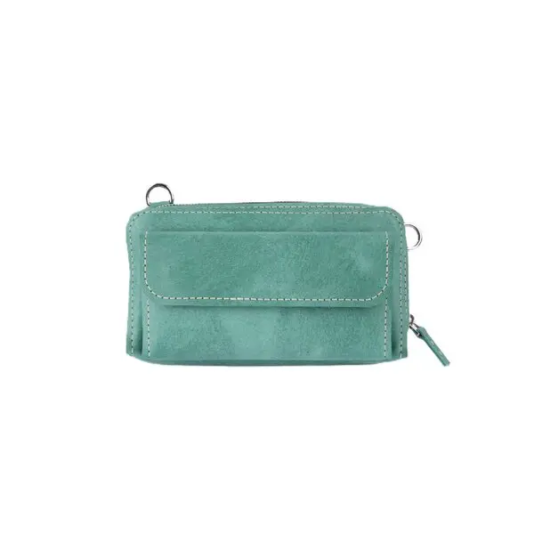 SPRINGMOONATELIER Handmade Leather Crossbody Bag - Green
