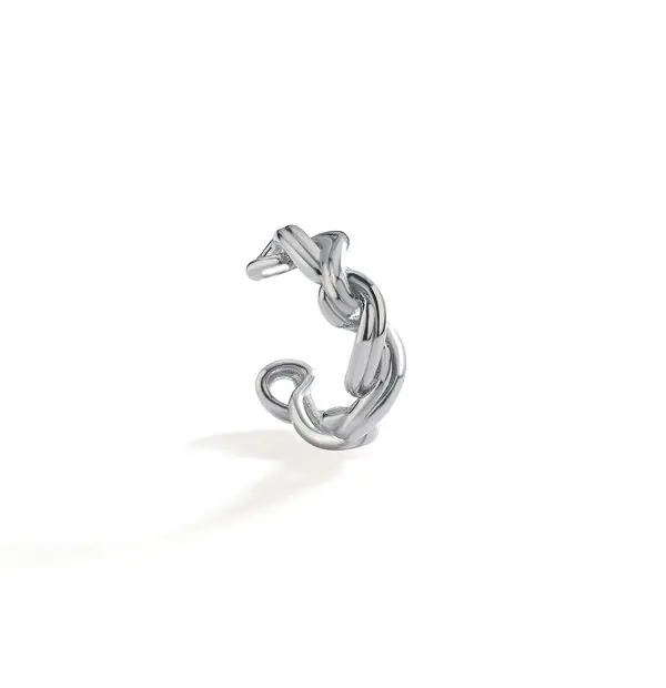 Mishka Twist Lip And Ear Cuff - Silver