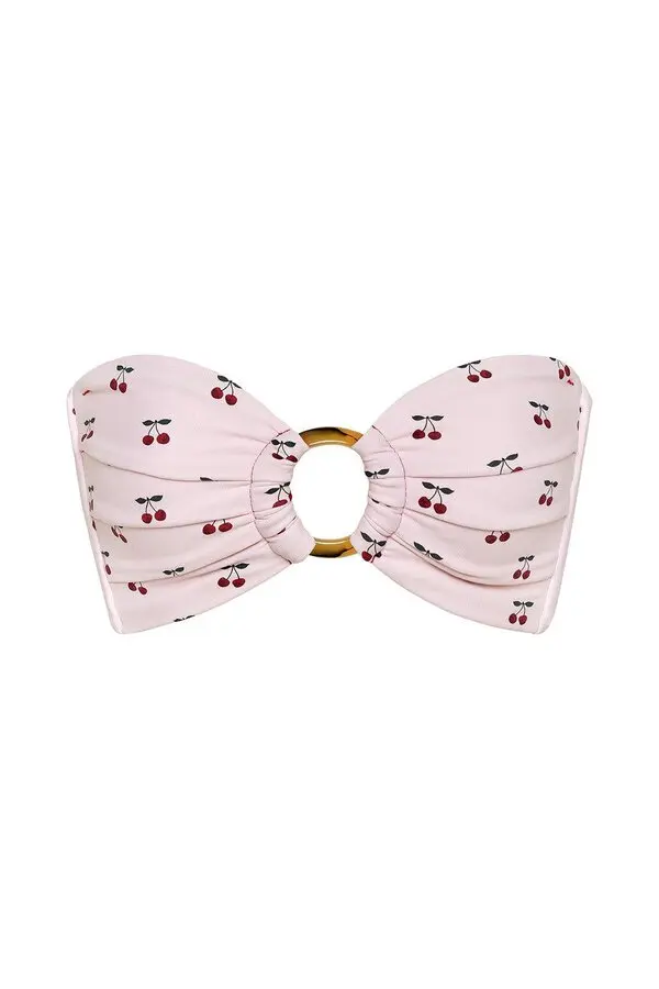 MONTCE Tori Ties Bandeau Bikini Top - Pink