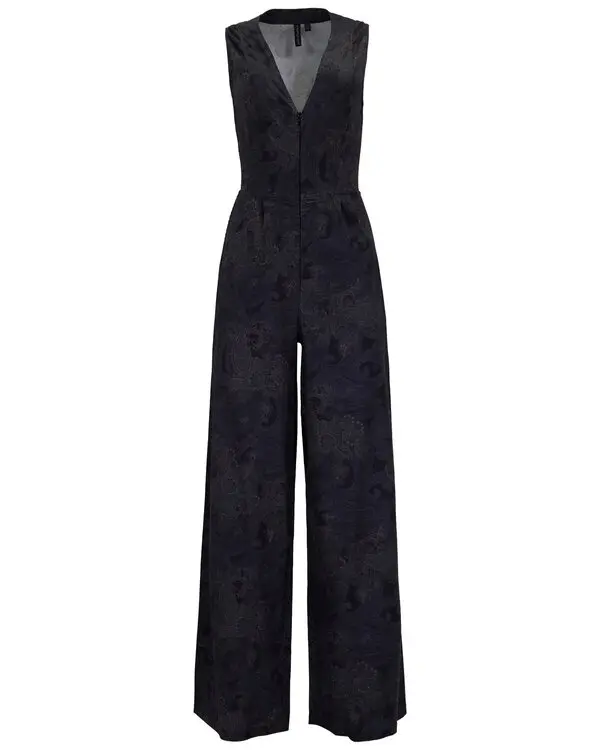 LORDS OF HARLECH Jenny Paisley Explosion Tailored Jumpsuit - Black