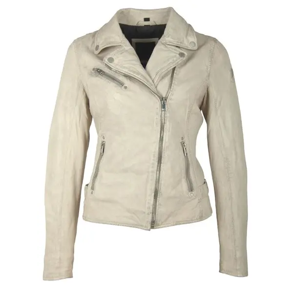 Mauritius Sofia Rf Leather Biker Jacket - Black/white