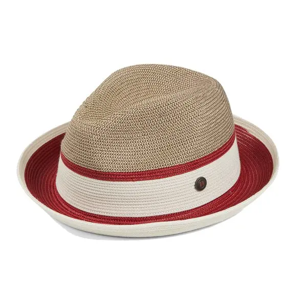 DASMARCA HATS Straw Fedora - Red
