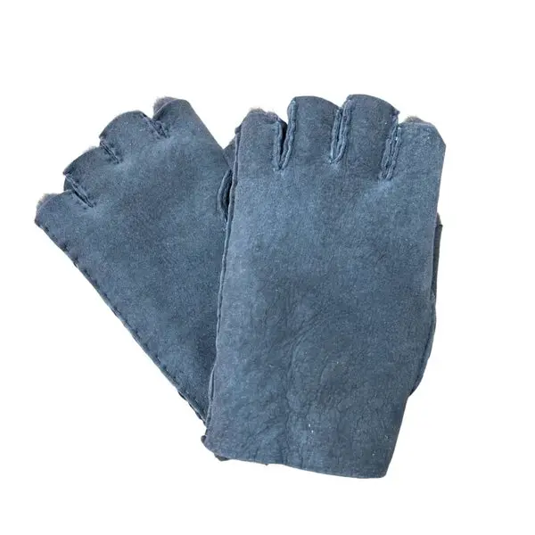 OWEN BARRY Fingerless Sheepskin Gloves - Grey
