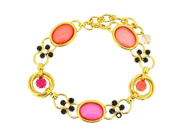 VICKISARGE Sherbet Crystal Anklet - Black/yellow