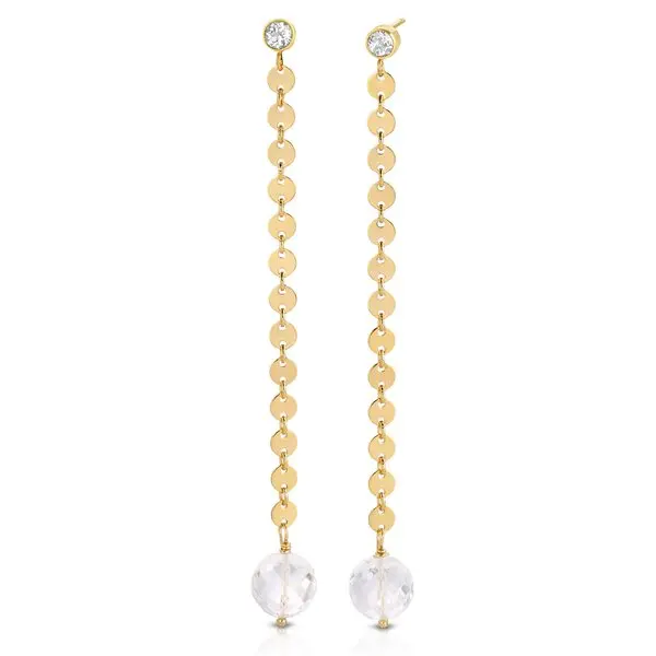 HEATHER HAWKINS November Rain Crystal Quartz Drop Earrings - Gold