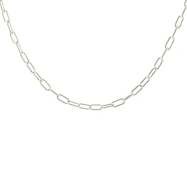 Kris Nations Thick Drawn Cable Chain Necklace - Silver