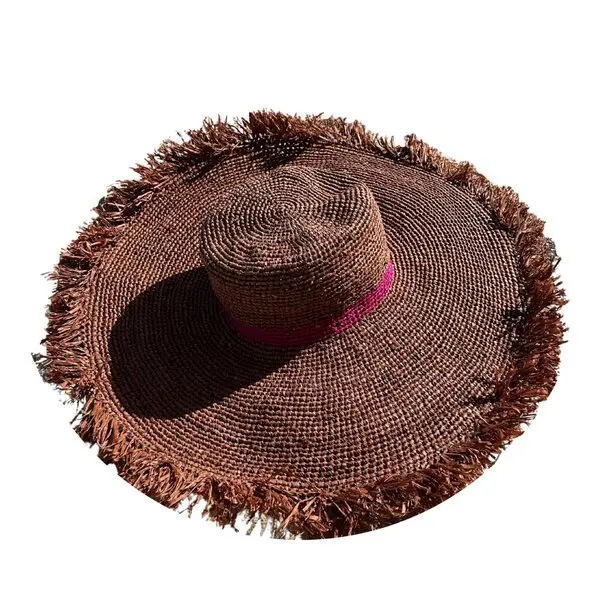 ZANATANY CONCEPTS Chapeauté-dark Raffia Hat - Pink